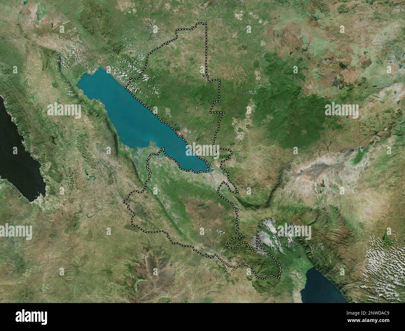 Songwe, region of Tanzania. High resolution satellite map Stock Photo ...
