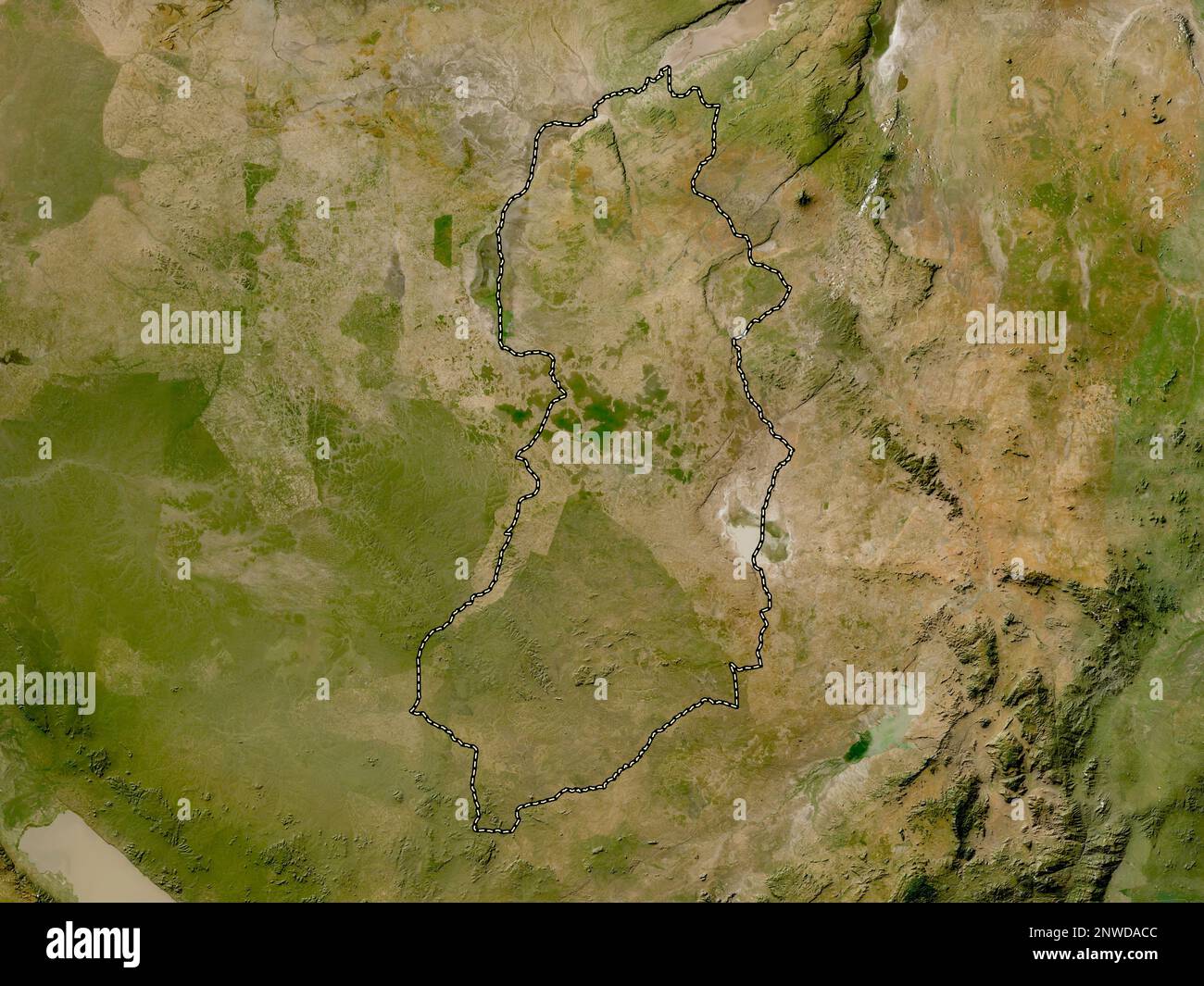 Singida, region of Tanzania. Low resolution satellite map Stock Photo ...