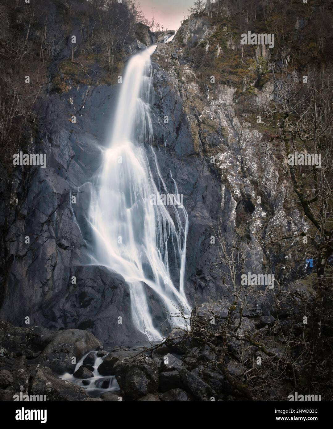 Aber Falls, a huge waterfall of about 37m near the village of ...