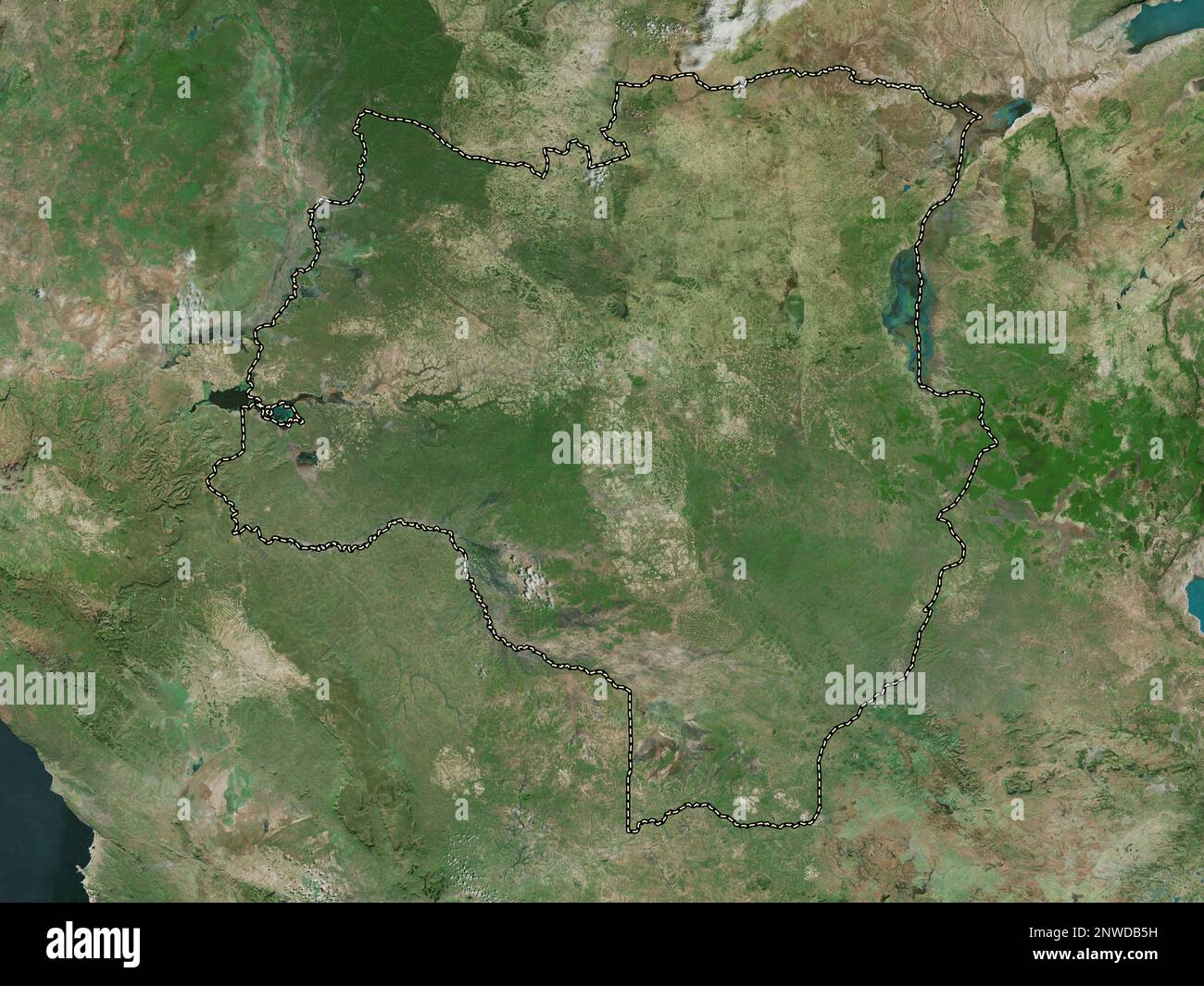 Tabora, region of Tanzania. High resolution satellite map Stock Photo ...