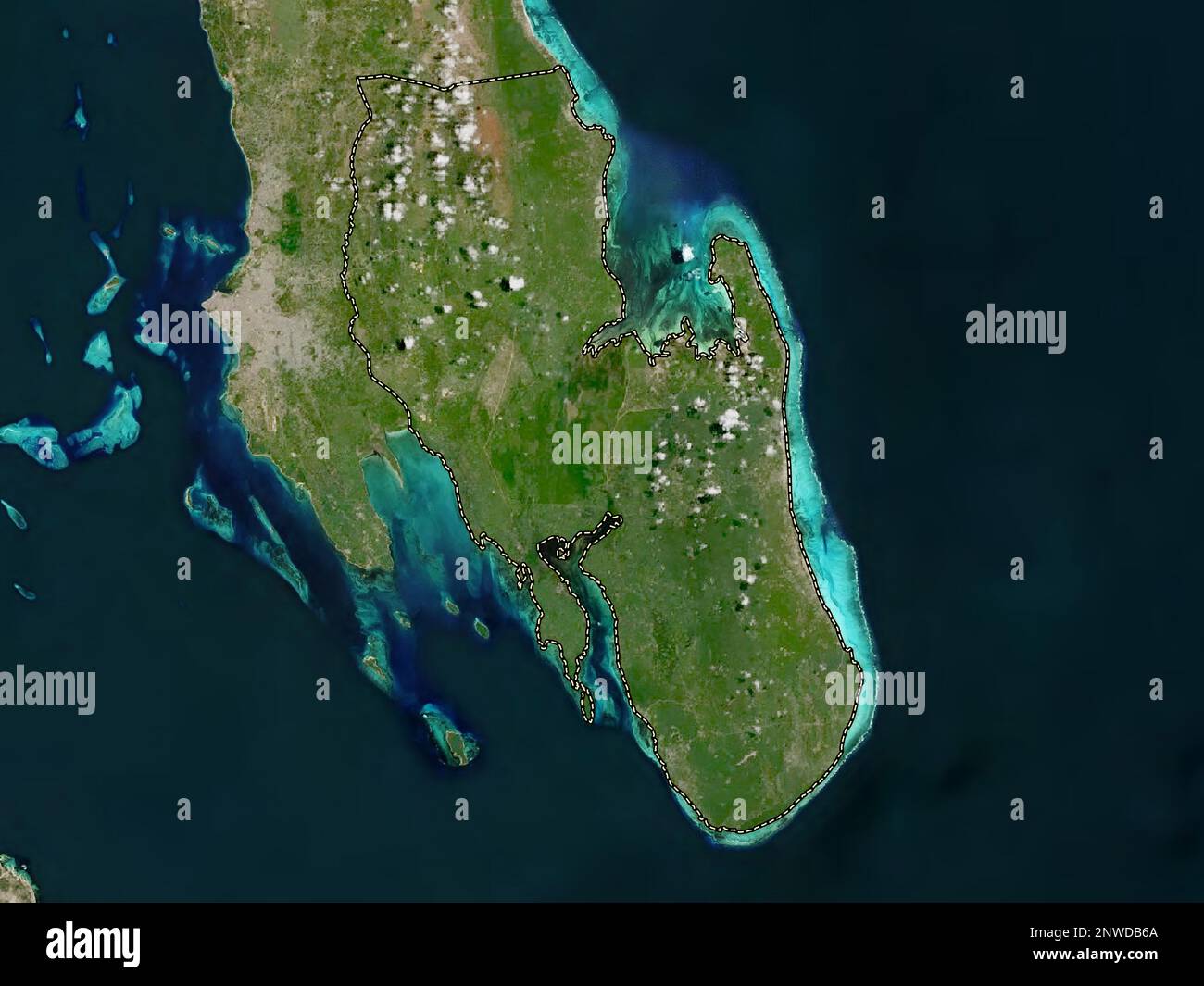Zanzibar South and Central, region of Tanzania. Low resolution ...