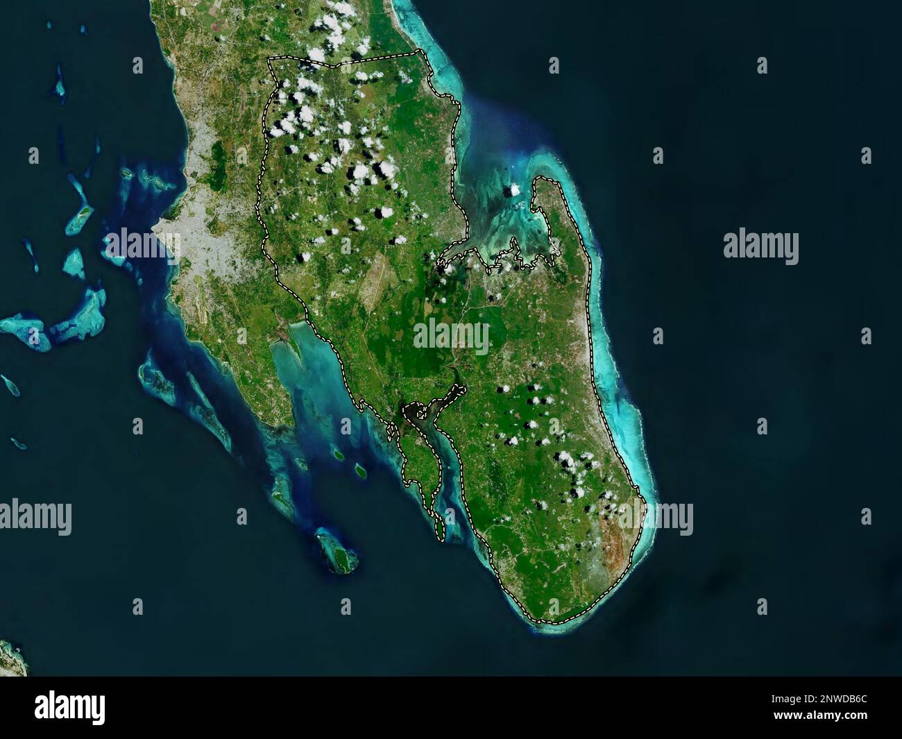 Zanzibar South and Central, region of Tanzania. High resolution ...