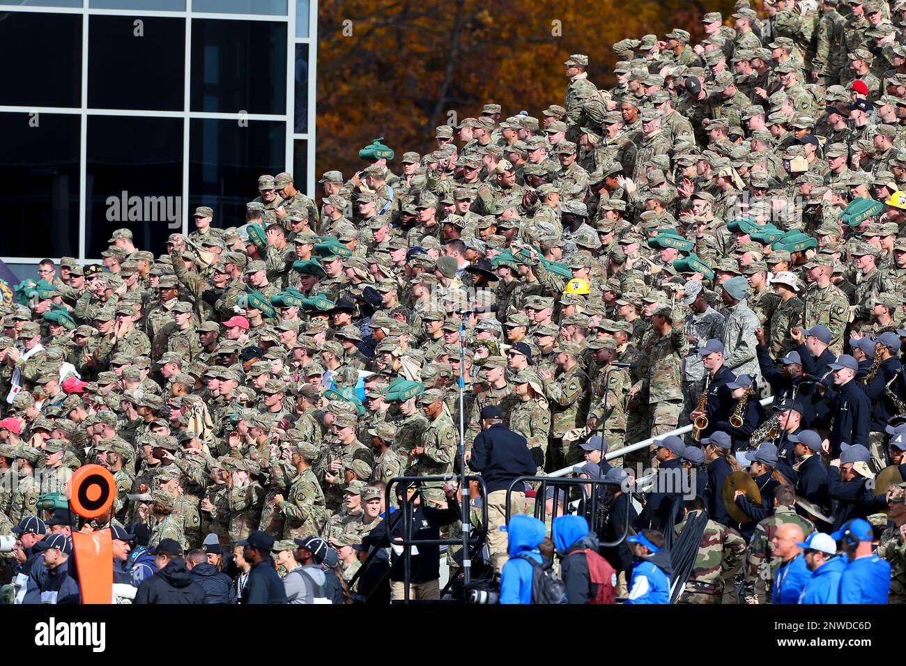 WEST POINT, NY - NOVEMBER 03: The West Point Corp of Cadets cheer ...