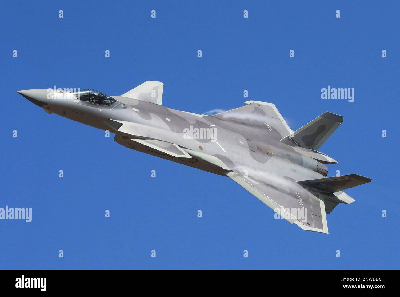 A stealth fighter J20 of People's Liberation Army Air Force performs ...