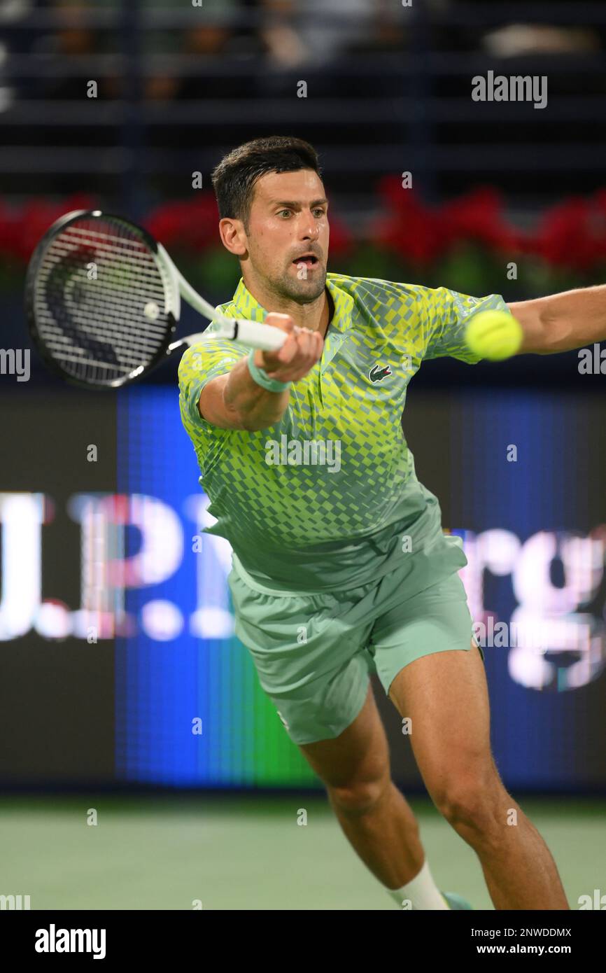 DUBAI, UAE, 28th February 2023. Action from the 1st round match of the ...