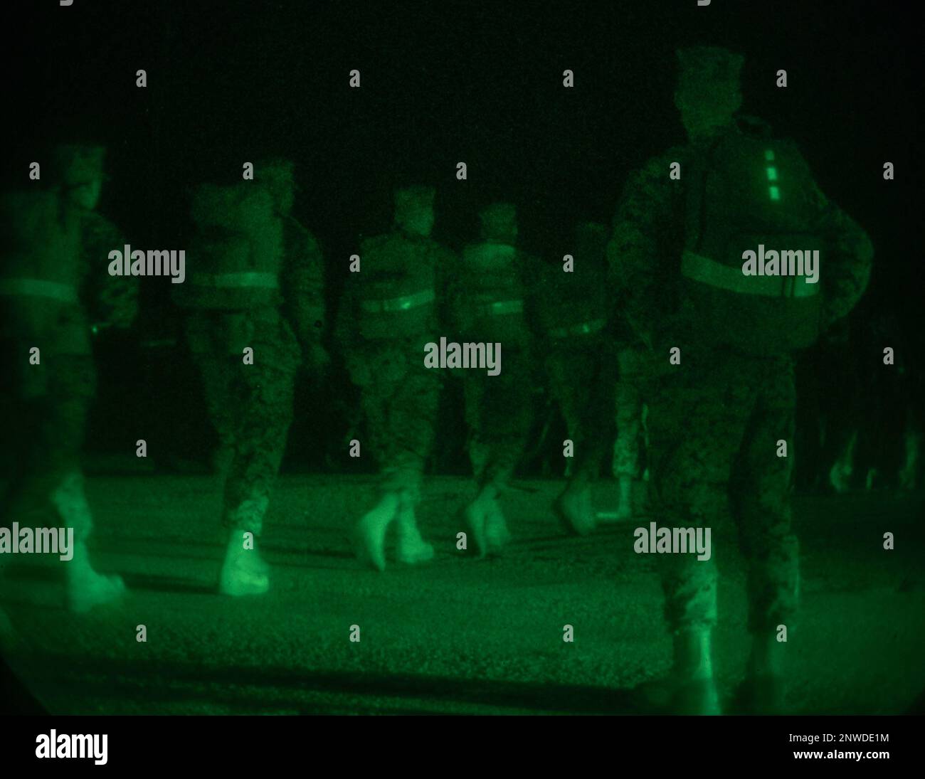 Recruits with Bravo Company, 1st Recruit Training Battalion, initiate ...