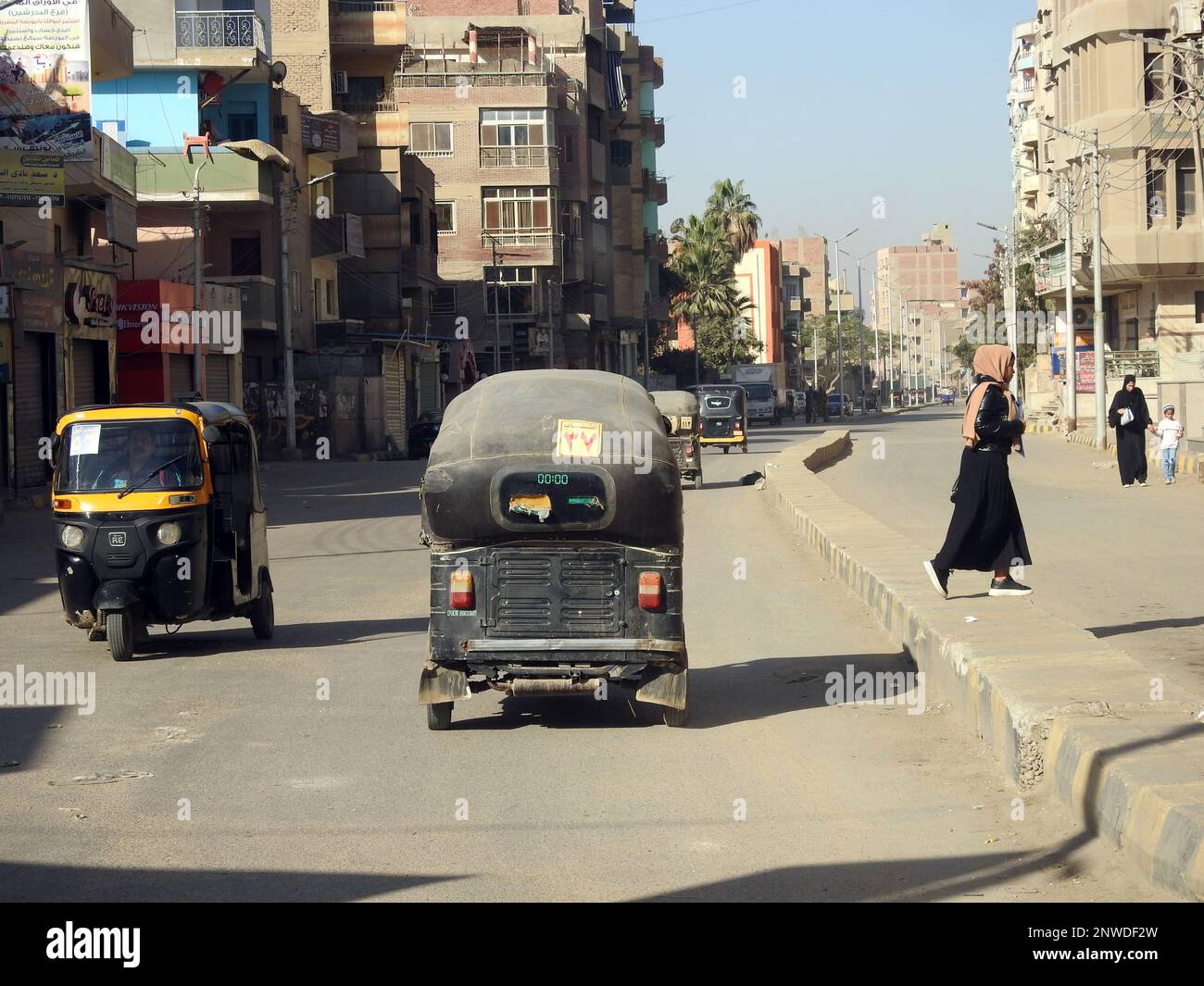 Giza, Egypt, January 26 2023: auto rickshaw, baby taxi, mototaxi ...