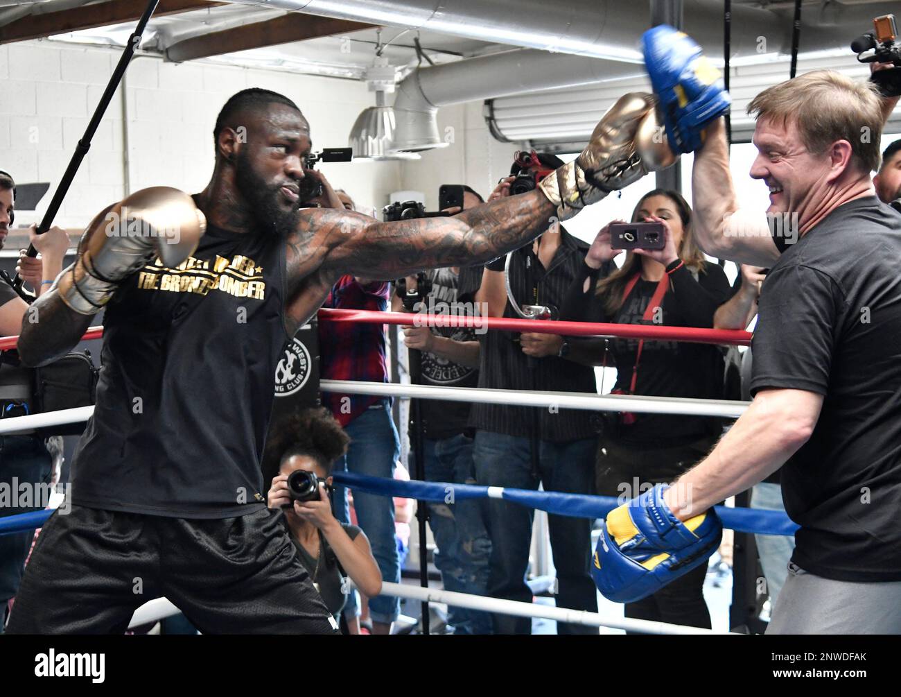 11-5-18. Santa Monica CA. WBC World Champion Deontay Wilder talks to ...