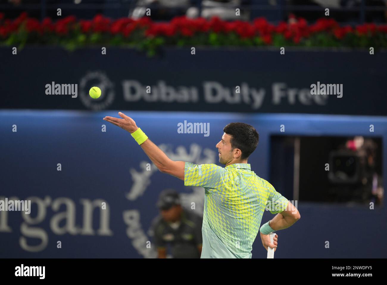 DUBAI, UAE, 28th February 2023. Action from the 1st round match of the ...