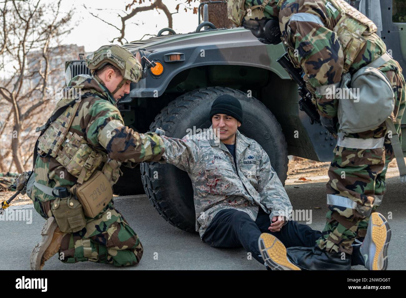U.S. Air Force Defenders, 51st Security Forces Squadron, conduct ...