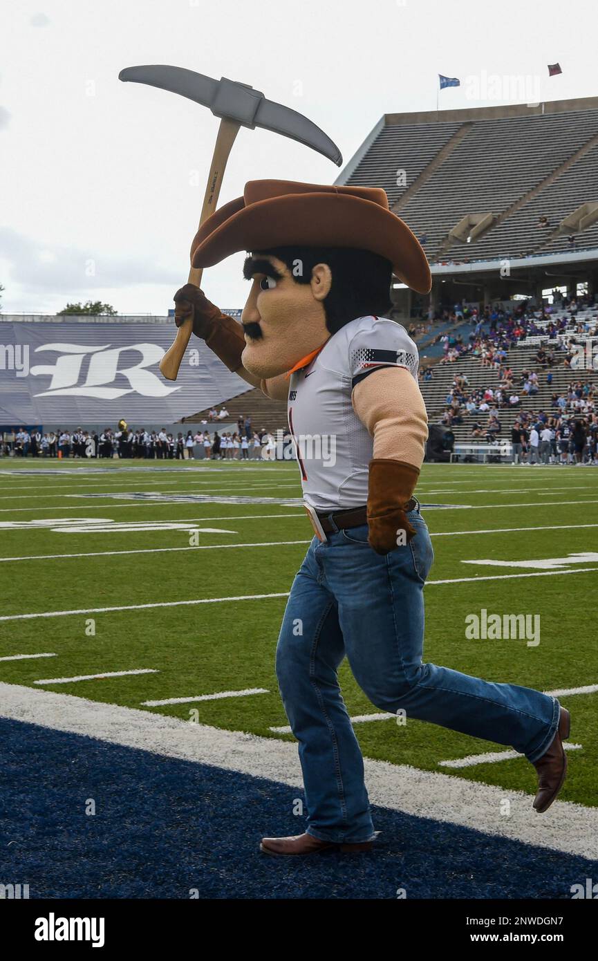 HOUSTON, TX - NOVEMBER 03: UTEP Miners mascot, Pete runs to the ...