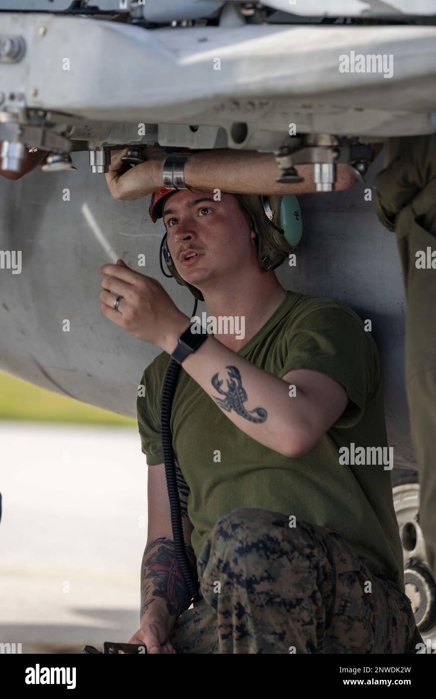 U.S. Marine Corps Lance Cpl. Kameron King, an aviation ordnance ...