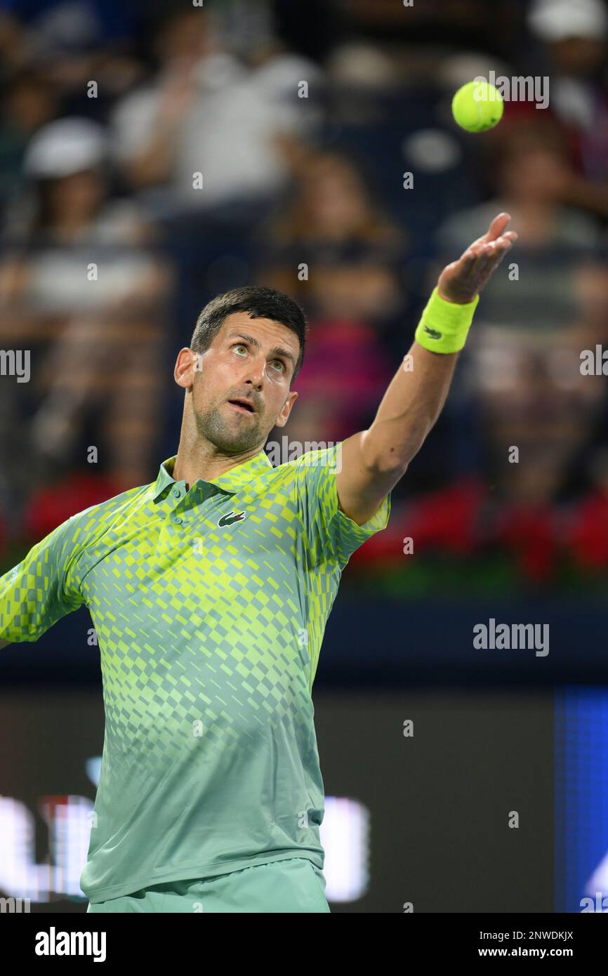 DUBAI, UAE, 28th February 2023. Action from the 1st round match of the ...