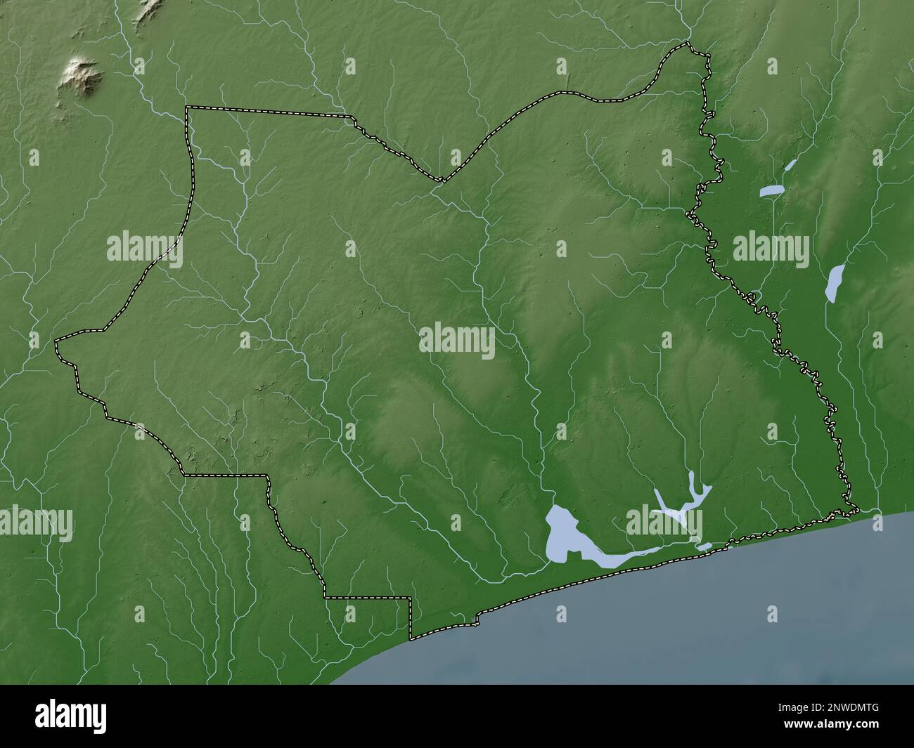 Maritime, region of Togo. Elevation map colored in wiki style with ...