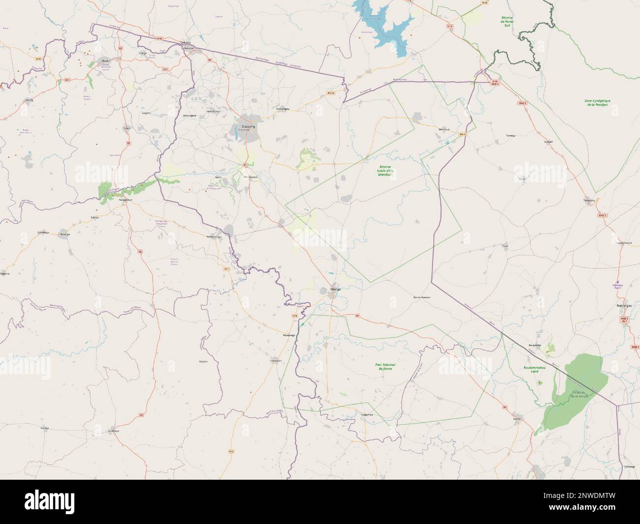 Savanes, region of Togo. Open Street Map Stock Photo - Alamy