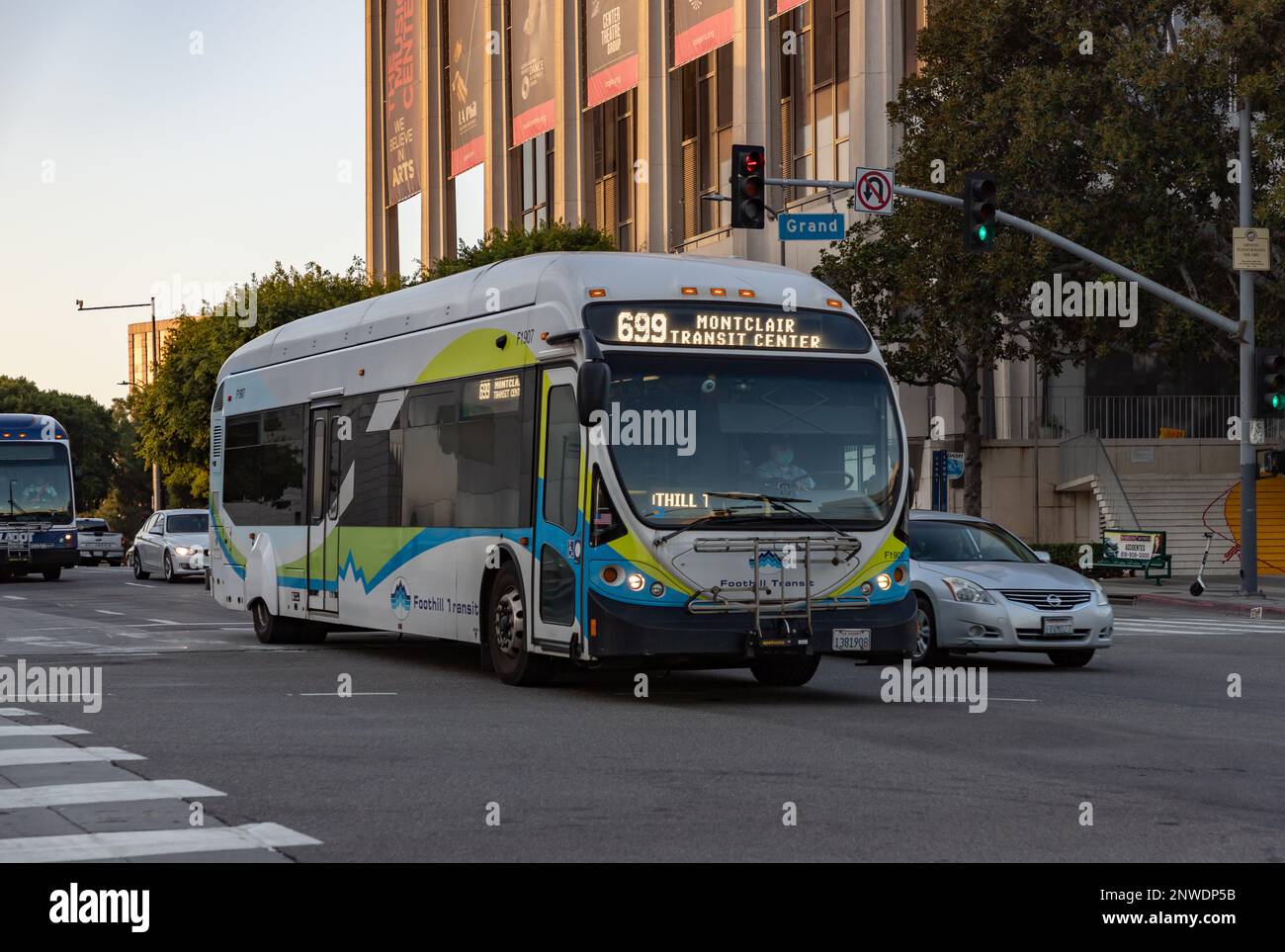 A picture of a Foothill Transit bus in Downtown Los Angeles Stock Photo ...