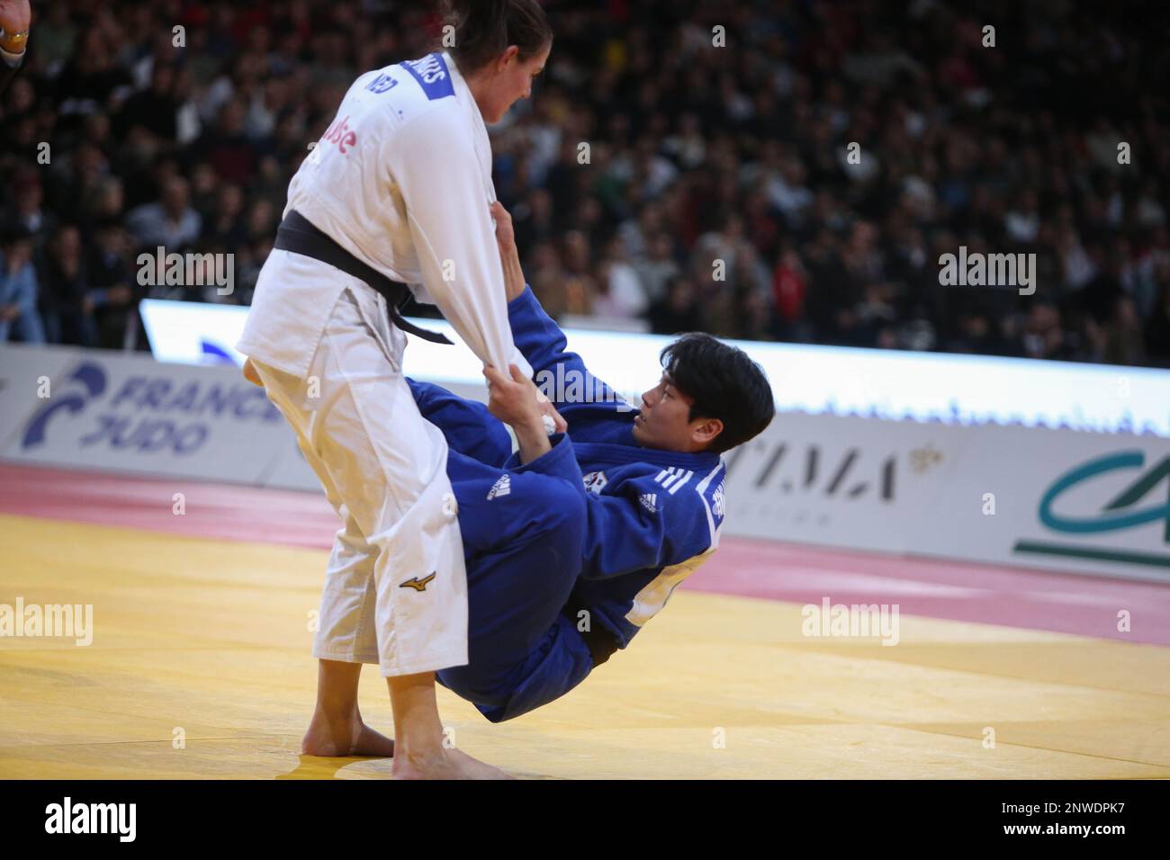 STEENHUIS GUUSJE of NETHERLANDS and YOON HYUNJI of REPUBLIC OF KOREA during of the Judo Paris ...