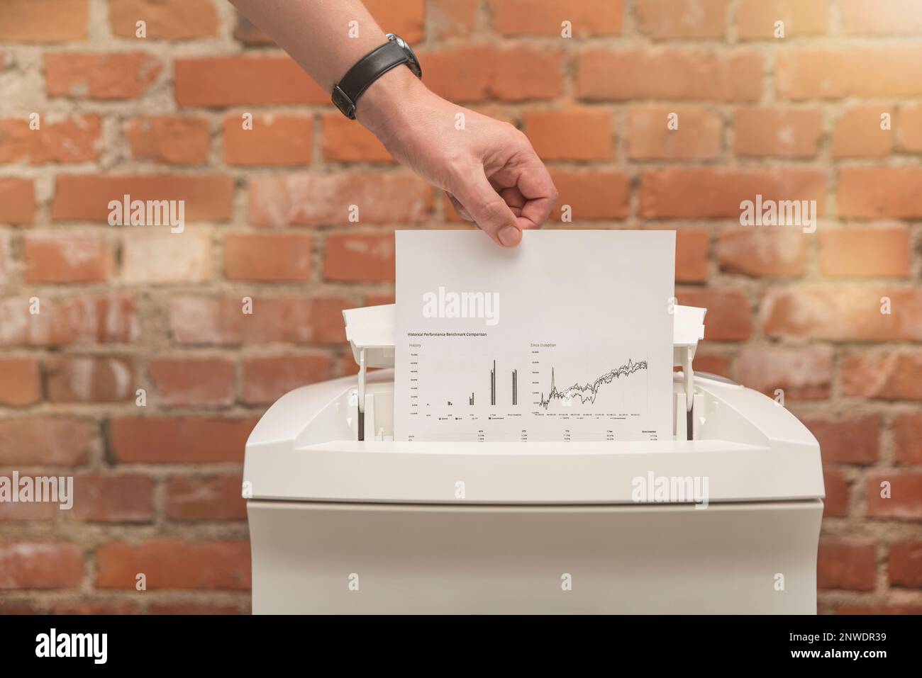 Industrial paper shredder. Paper shredder in the office, use and ...