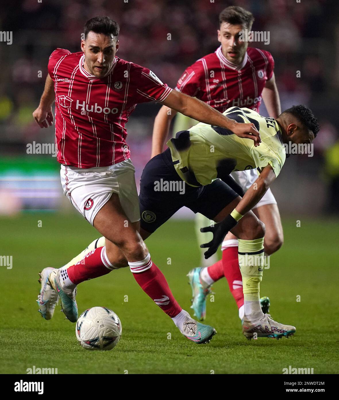 Bristol City's Matty James and Manchester City's Riyad Mahrez (right ...