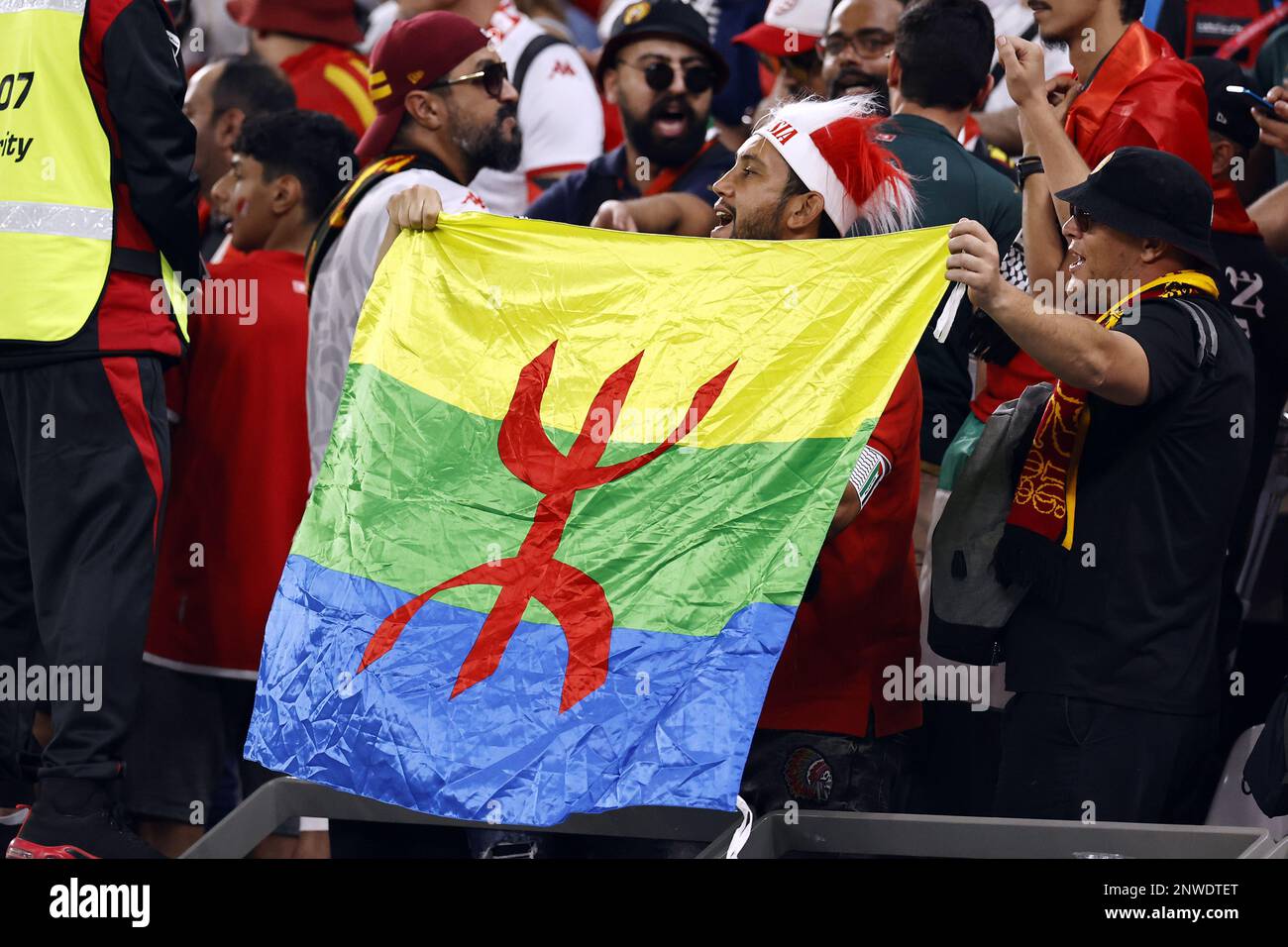 DOHA - Tunisia fan with Berber flag during the FIFA World Cup Qatar ...