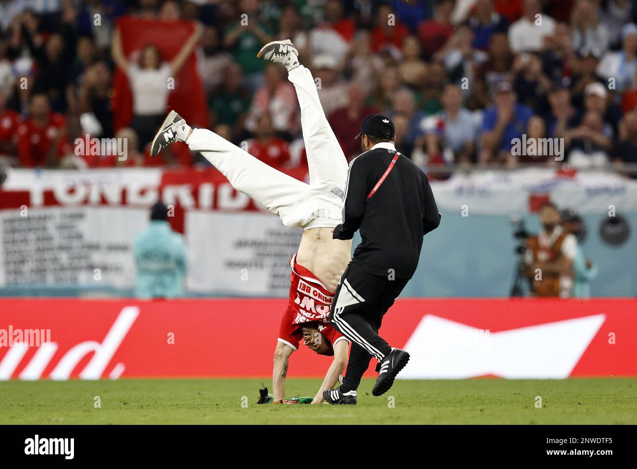 DOHA - pitch invader, pitch intruder during the FIFA World Cup Qatar ...