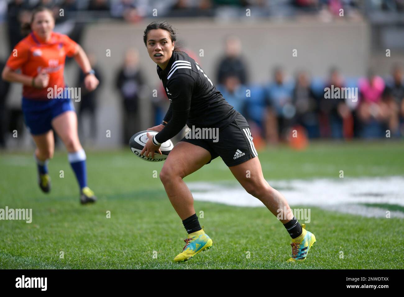 CHICAGO, IL - NOVEMBER 03: Black Ferns Stacey Waaka (13) runs with the ...