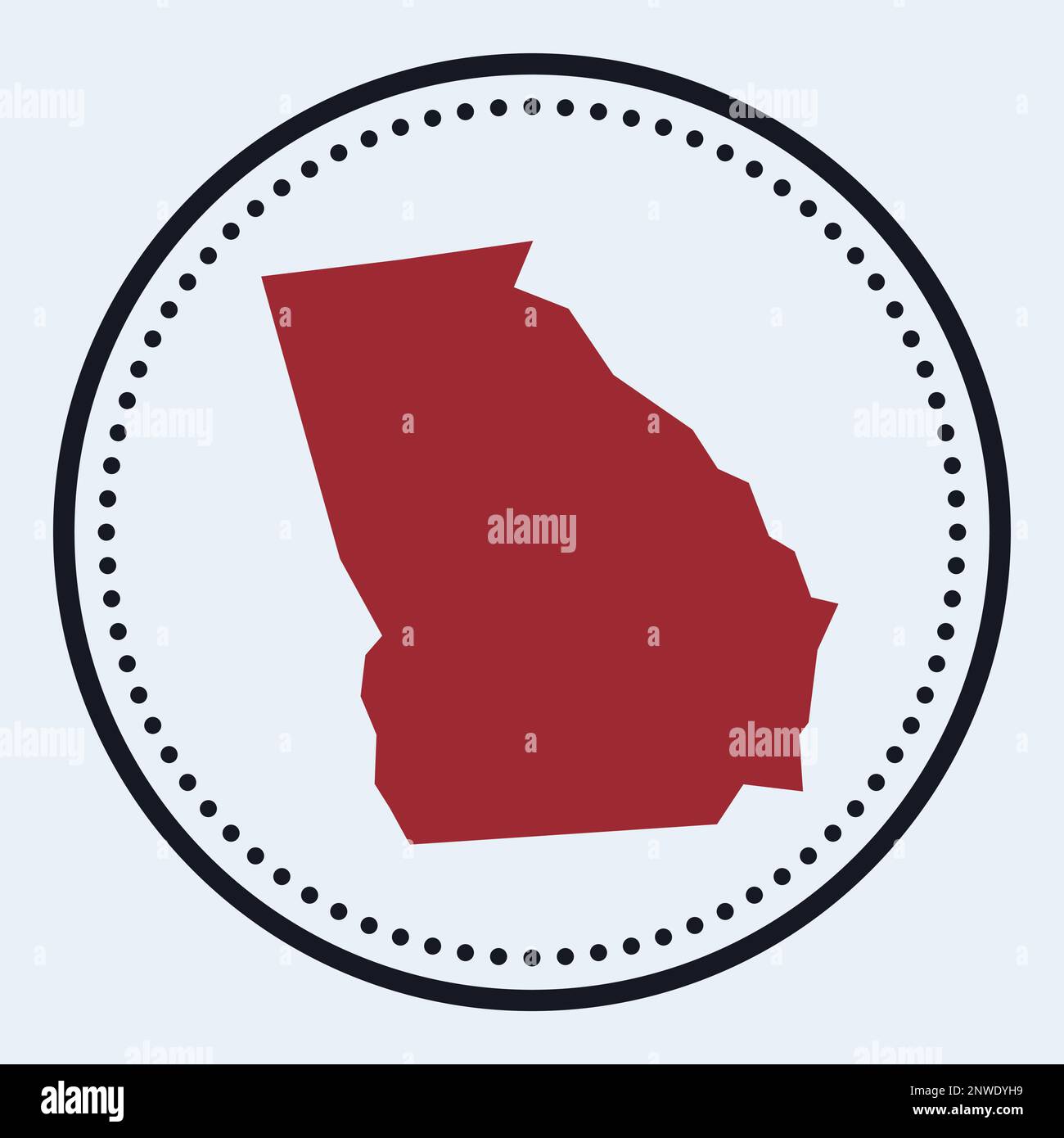 Georgia round stamp. Round logo with US state map and title. Stylish ...