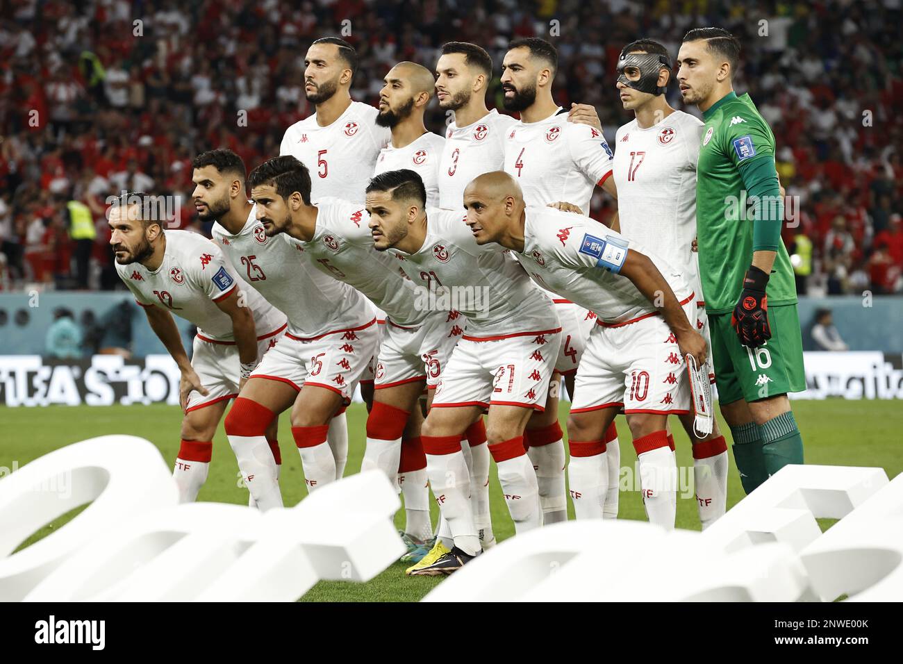 DOHA - (Front row LR) Nader Ghandri of Tunisia,Aissa Laidouni of ...