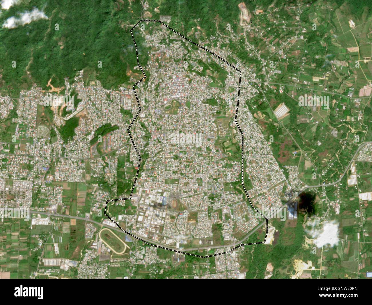 Arima, borough of Trinidad and Tobago. Low resolution satellite map ...
