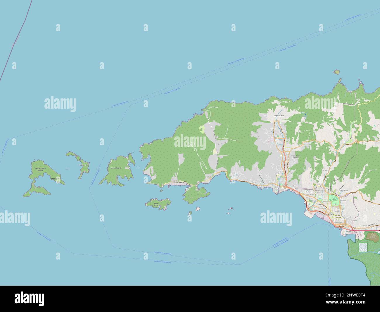 Diego Martin, region of Trinidad and Tobago. Open Street Map Stock ...