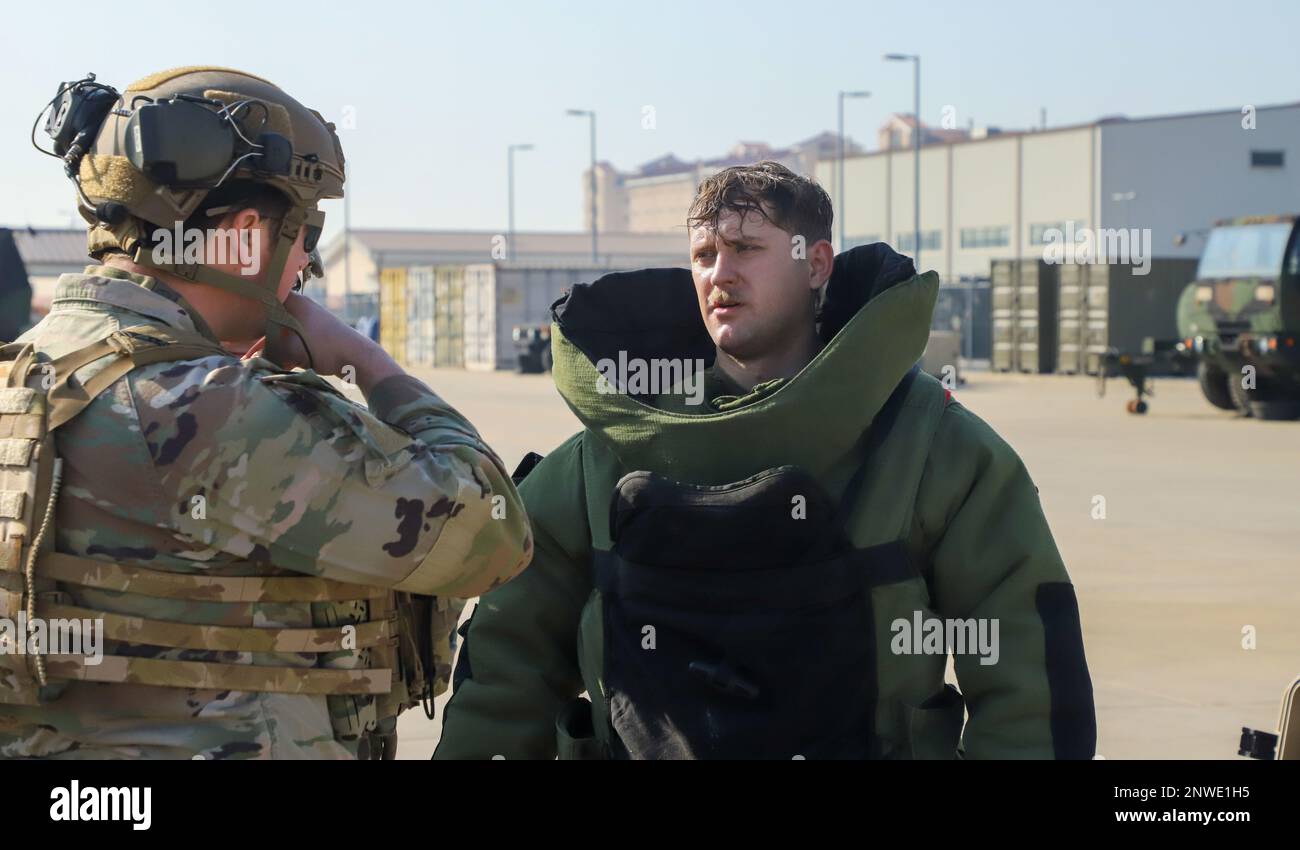 Soldiers with the 718th Ordnance Company, 23rd CBRN Battalion, 2nd Infantry Division Sustainment ...