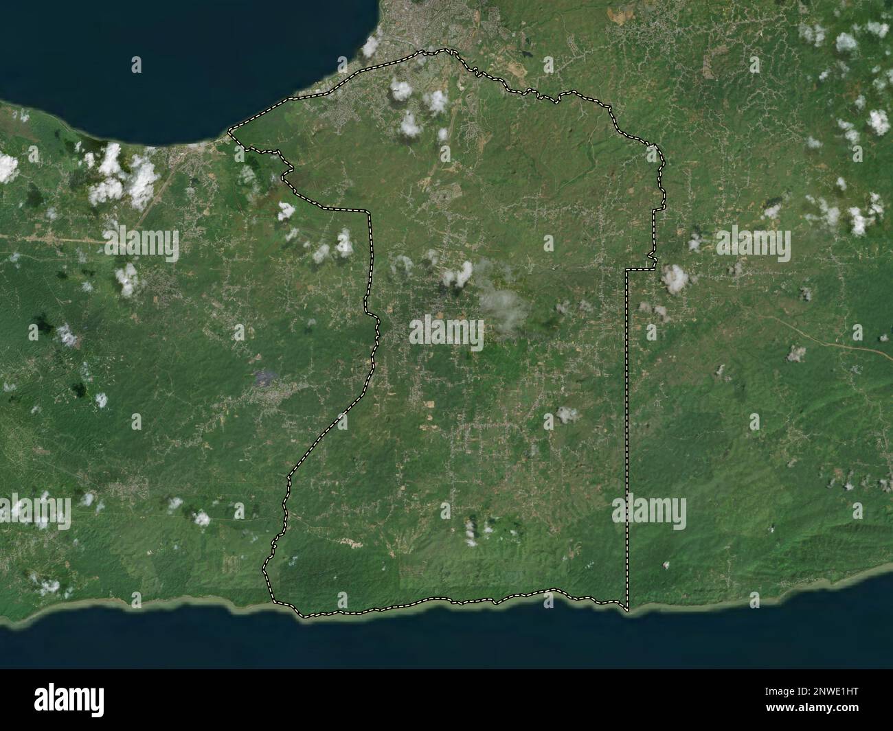 Penal-Debe, region of Trinidad and Tobago. High resolution satellite map Stock Photo - Alamy