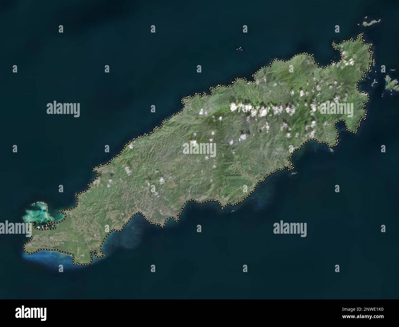 Tobago, region of Trinidad and Tobago. High resolution satellite map ...