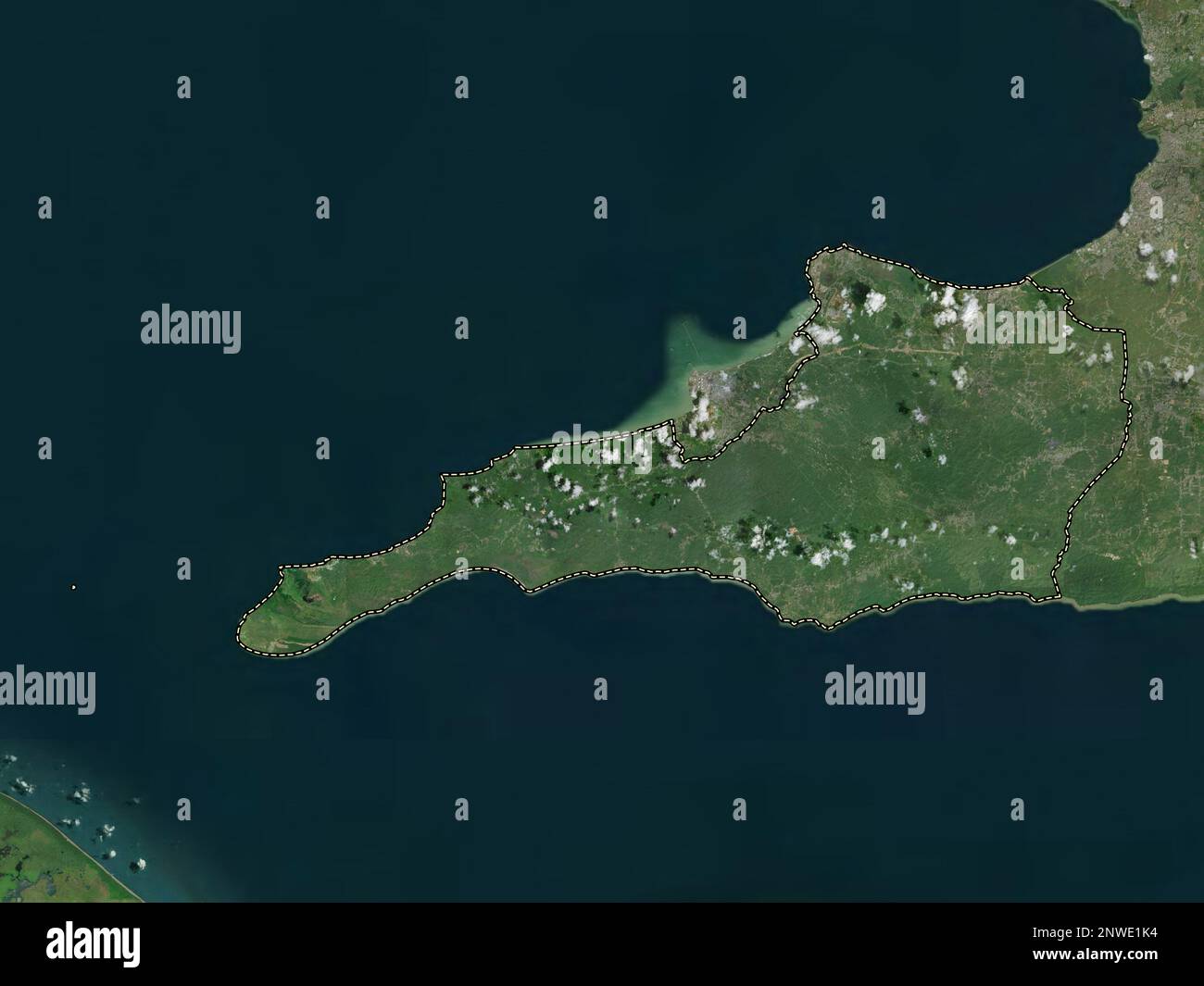 Siparia, region of Trinidad and Tobago. High resolution satellite map ...