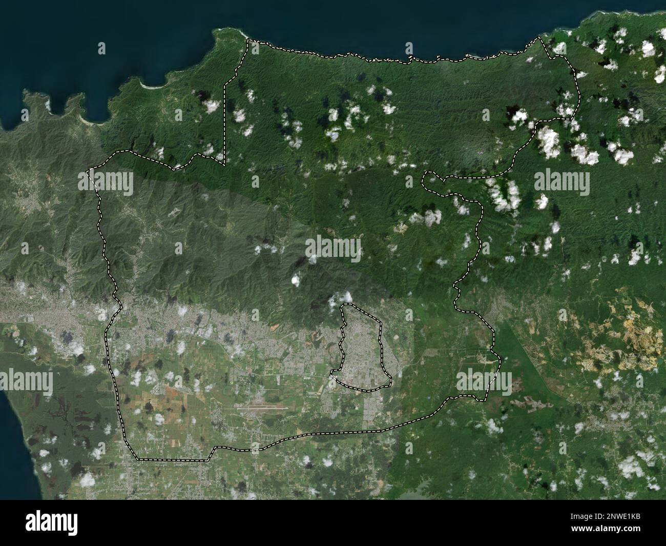 Tunapuna-Piarco, region of Trinidad and Tobago. High resolution satellite map Stock Photo - Alamy