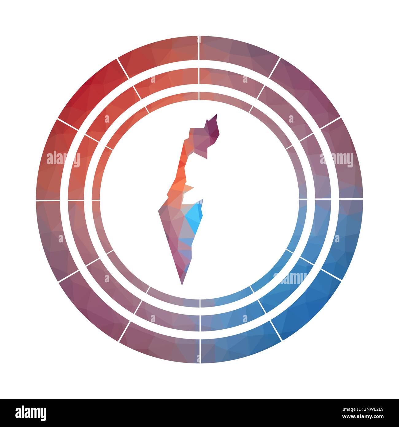 Israel badge. Bright gradient logo of country in low poly style ...