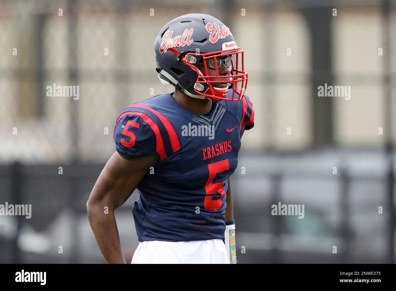 Erasmus Hall Andre Hines Jr. #5 is seen against Canarsie during a high ...