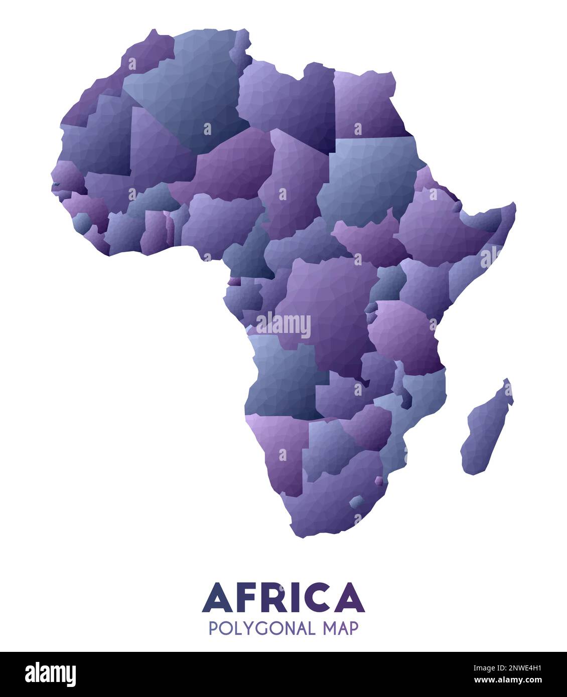 Africa Map. Actual low poly style continent map. Creative vector ...