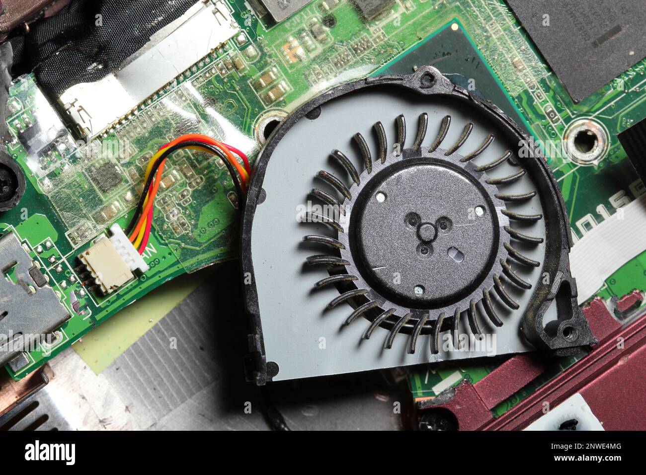 Small fan removed from a laptop computer Stock Photo - Alamy