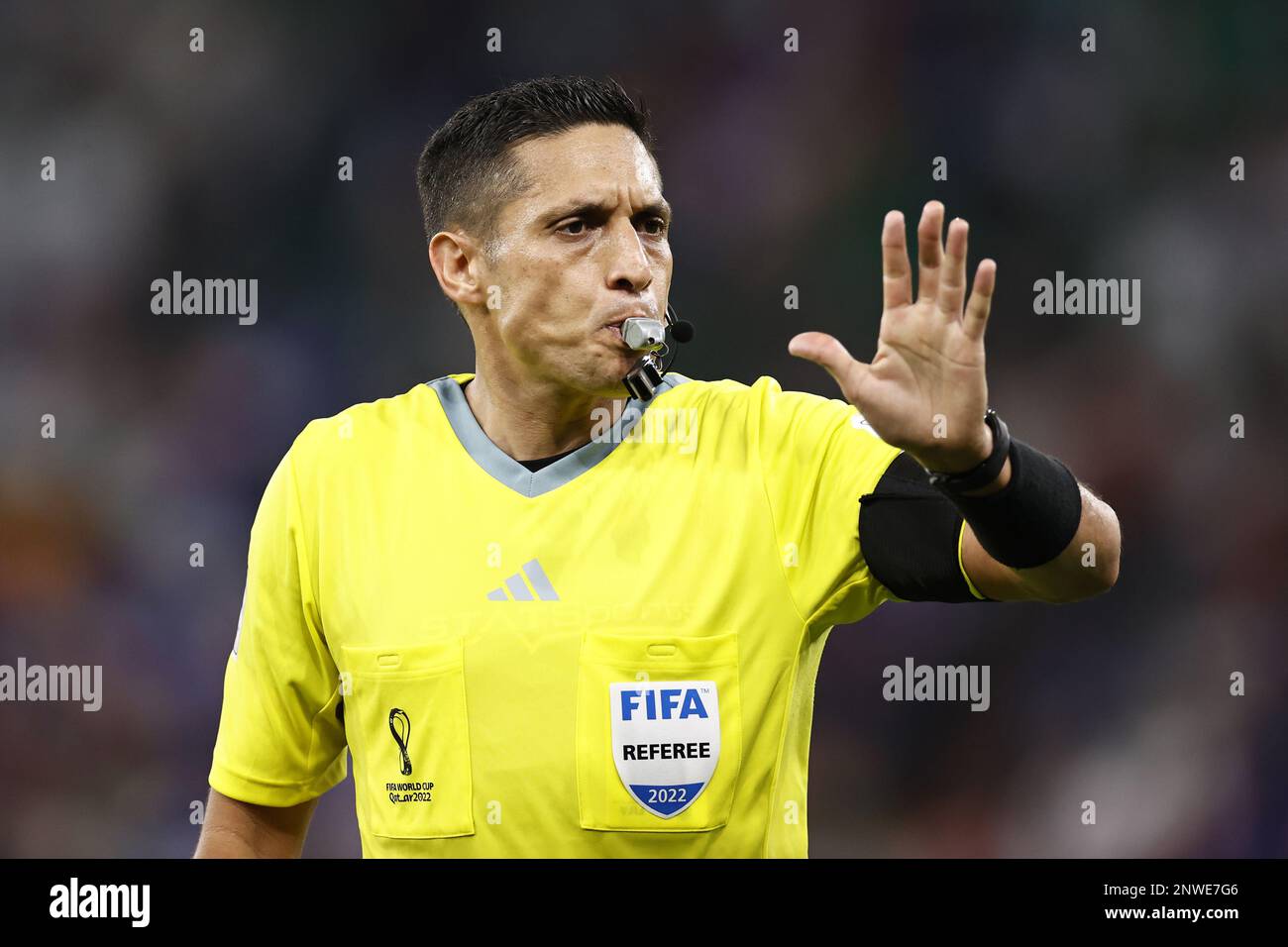 DOHA - referee Jesus Valenzuela Saez during the FIFA World Cup Qatar ...