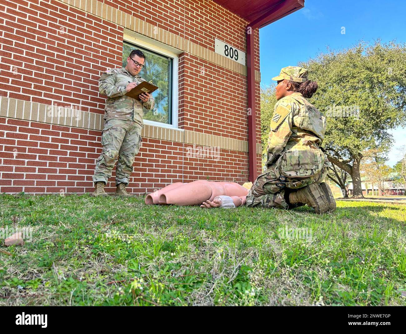 U.S. Army Pfc. Andrew Chadwick, a medic assigned to the 14th Field ...