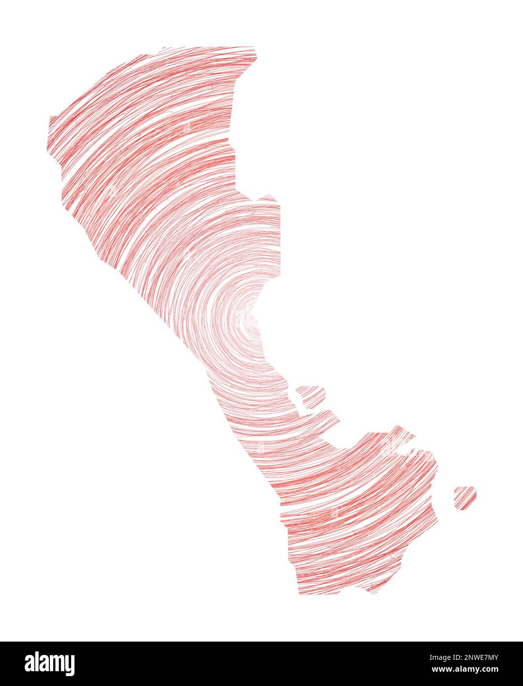 Boracay map filled with concentric circles. Sketch style circles in the ...