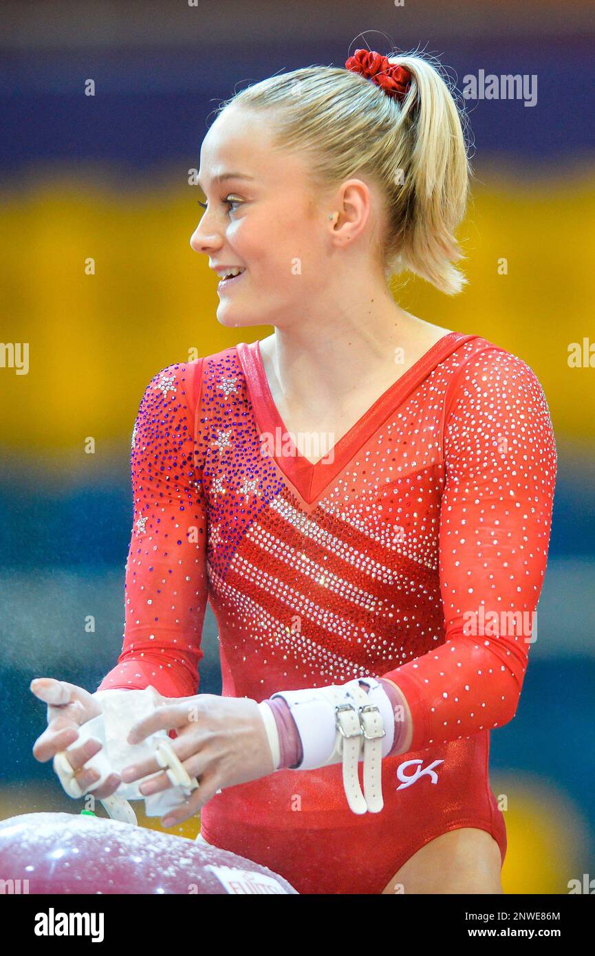 October 30, 2018 - Doha, Qatar - RILEY MCCUSKER smiles at her coach ...