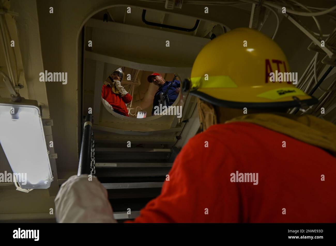 Crew members assigned to USCGC Stone (WMSL 758) conduct training ...