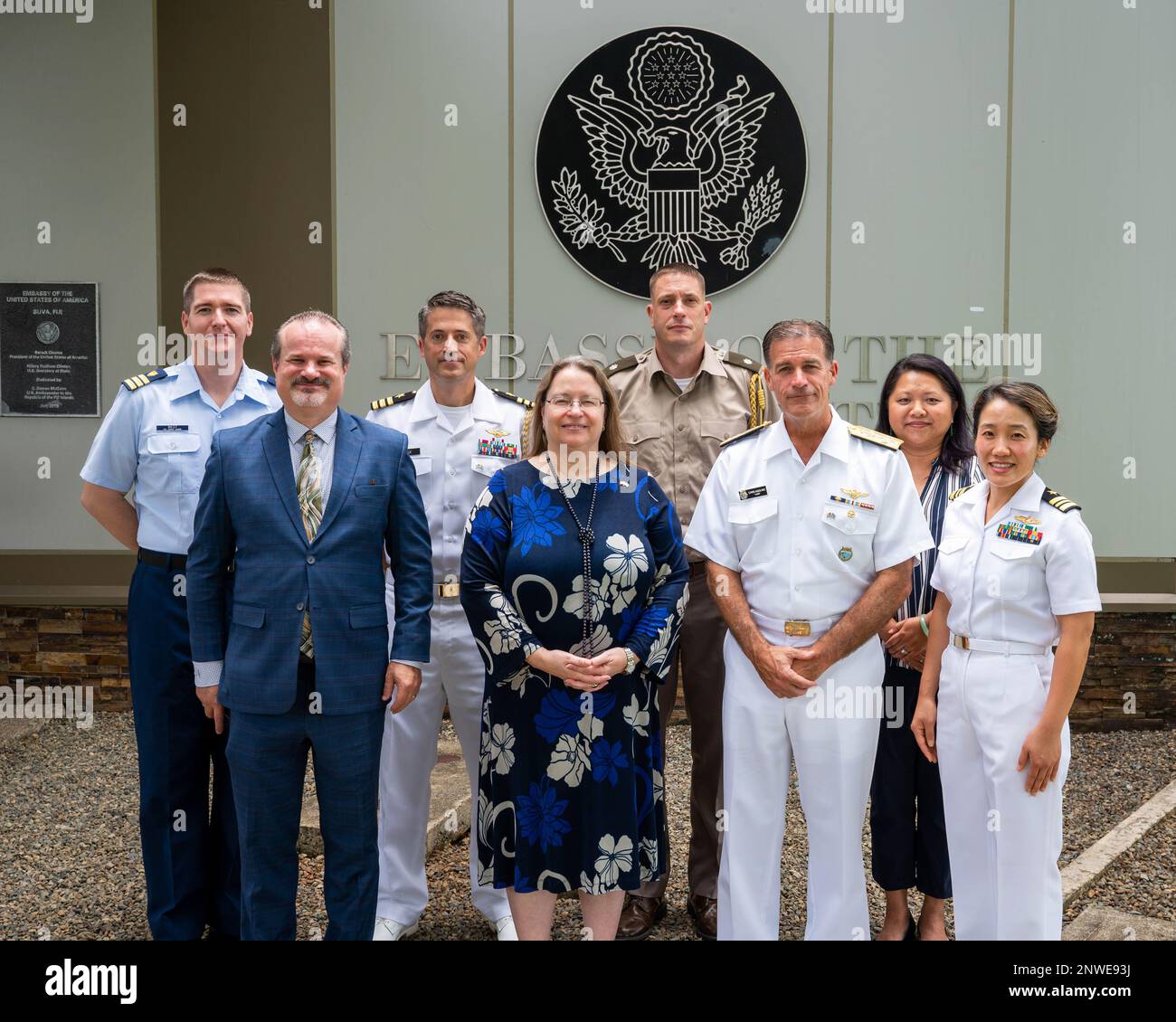 SUVA, Fiji (Jan. 31, 2023) Adm. John C. Aquilino, Commander of U.S. Indo-Pacific Command, center ...
