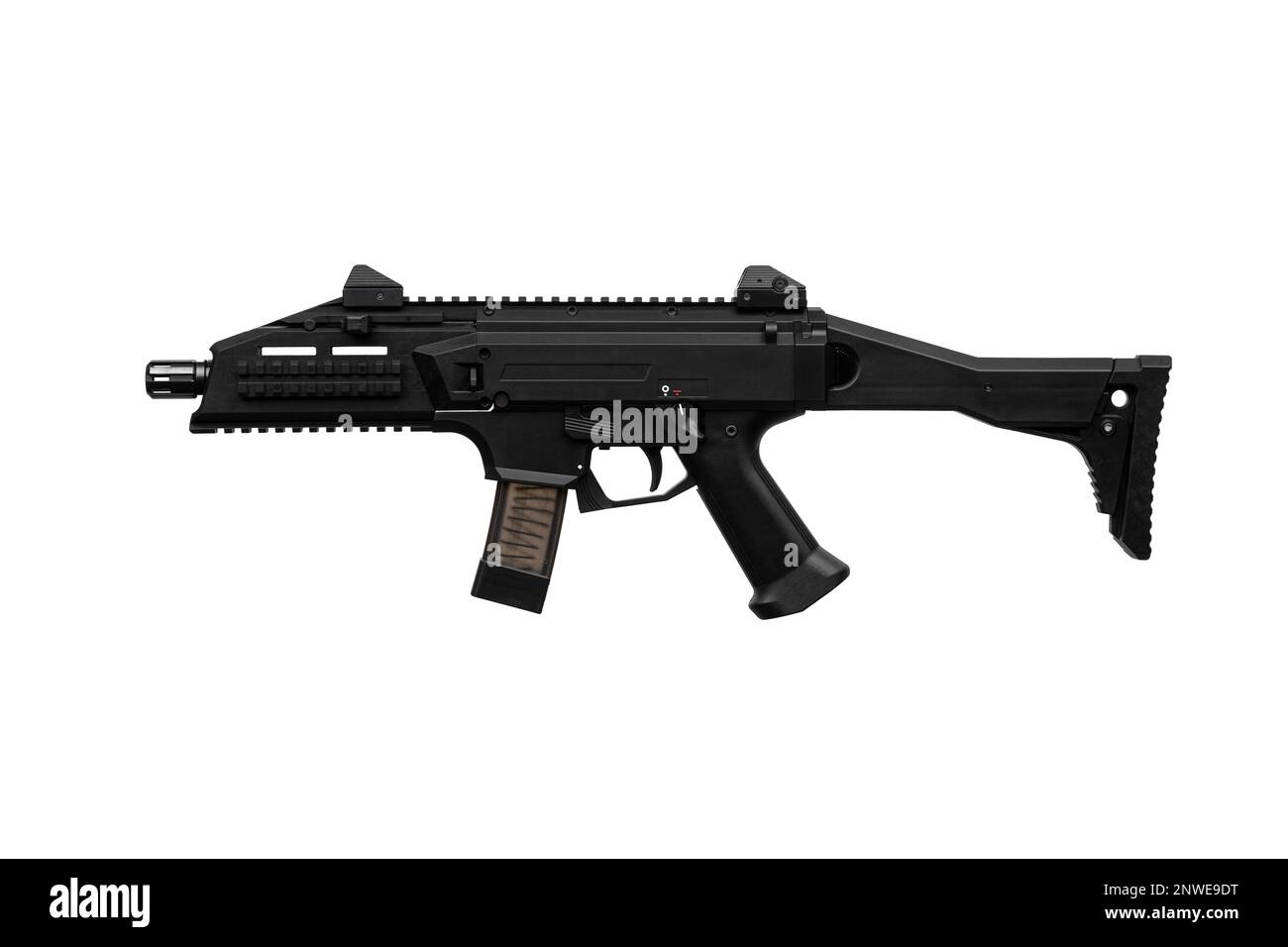 A modern automatic carbine chambered for 9mm pistol caliber. Weapons ...