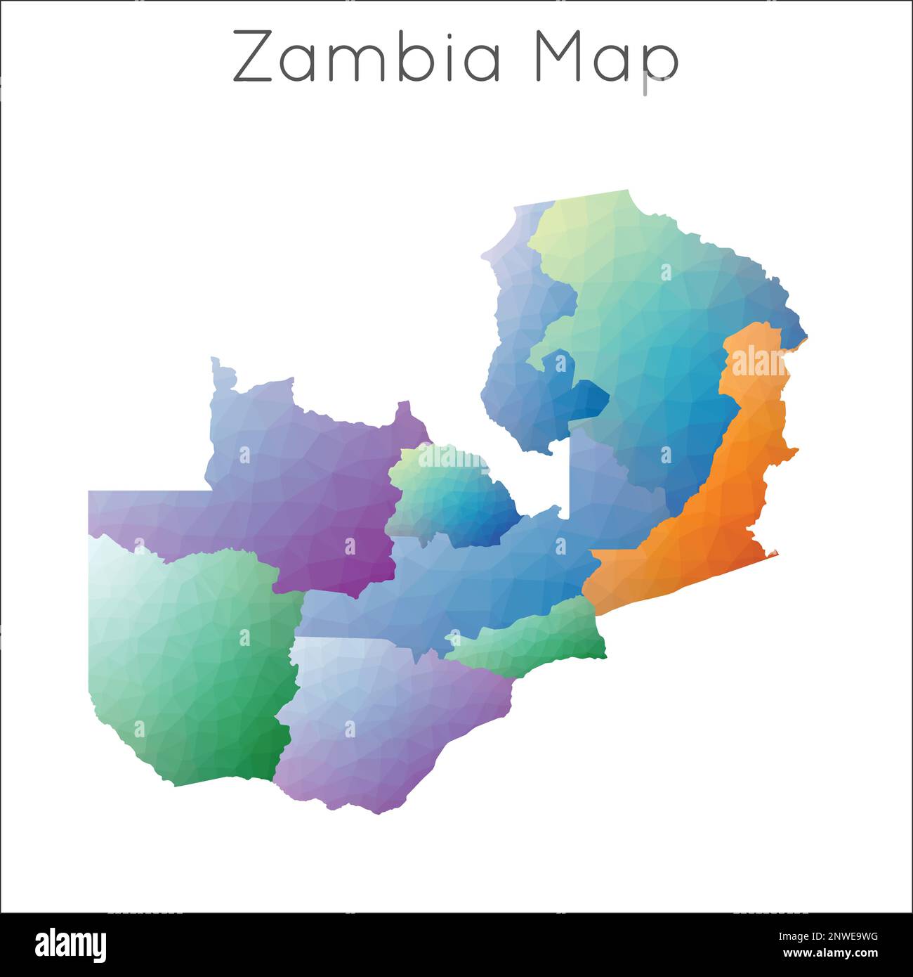 Low poly map of Zambia. Zambia geometric polygonal, mosaic style map Stock Vector Image & Art ...