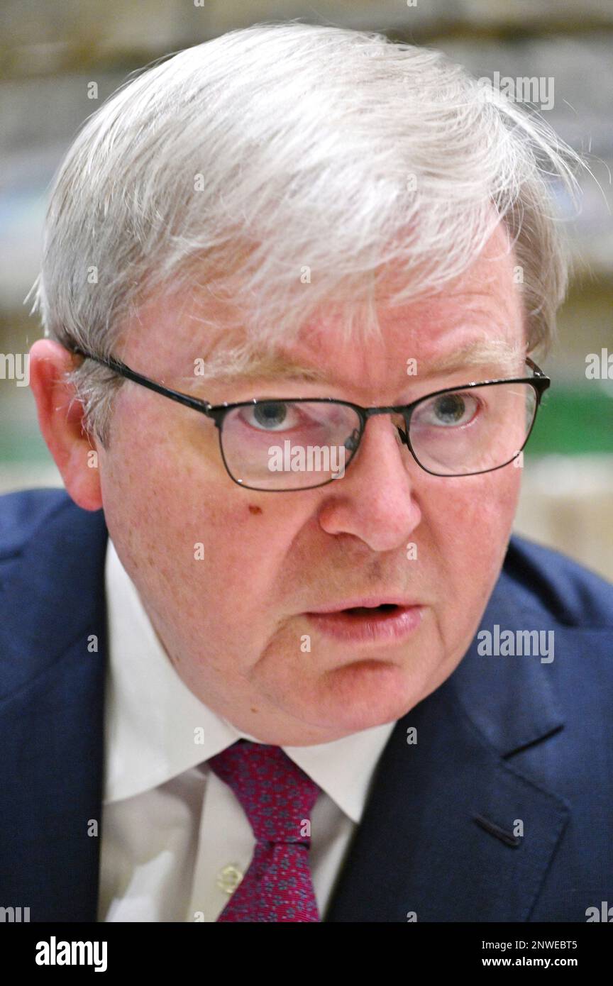 Kevin Rudd, former Prime Minister of Australia, speaks during an ...