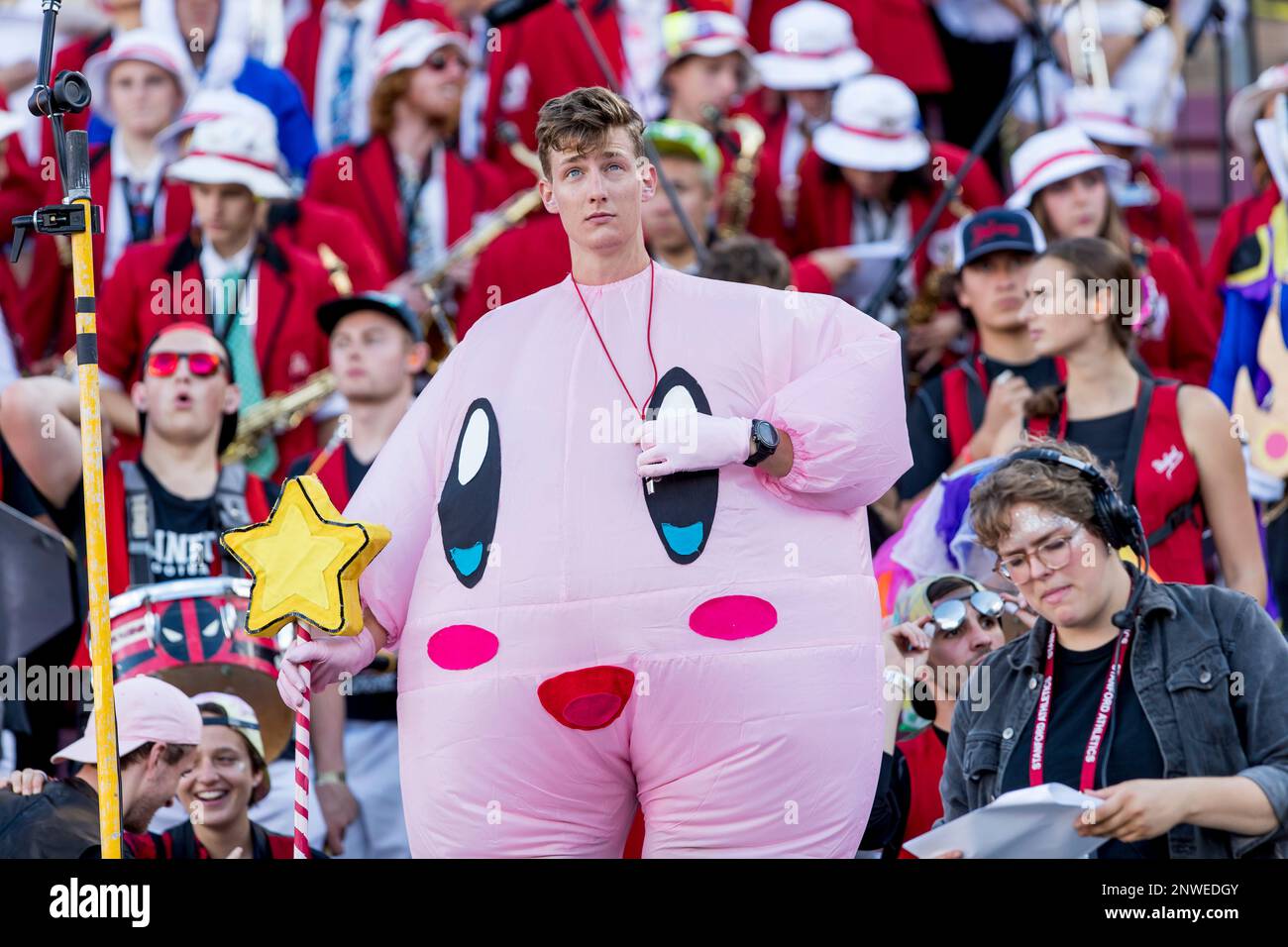 PALO ALTO, CA - OCTOBER 27: The Stanford Cardinal marching band drum ...