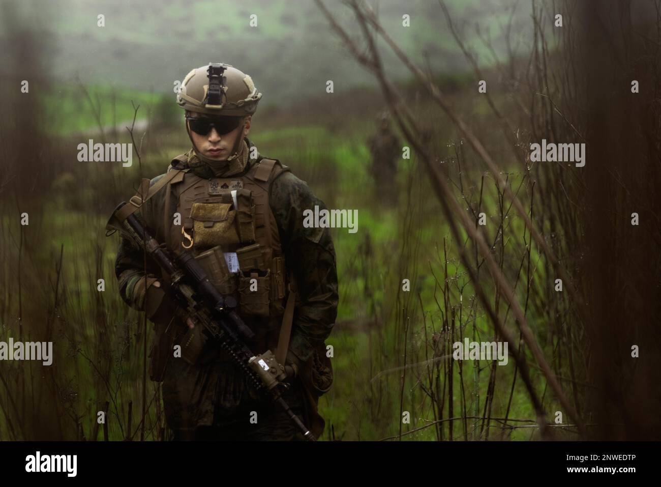 U.S. Marine Cpl. Elias Gass, a team leader for Alpha Company, 3rd Light ...